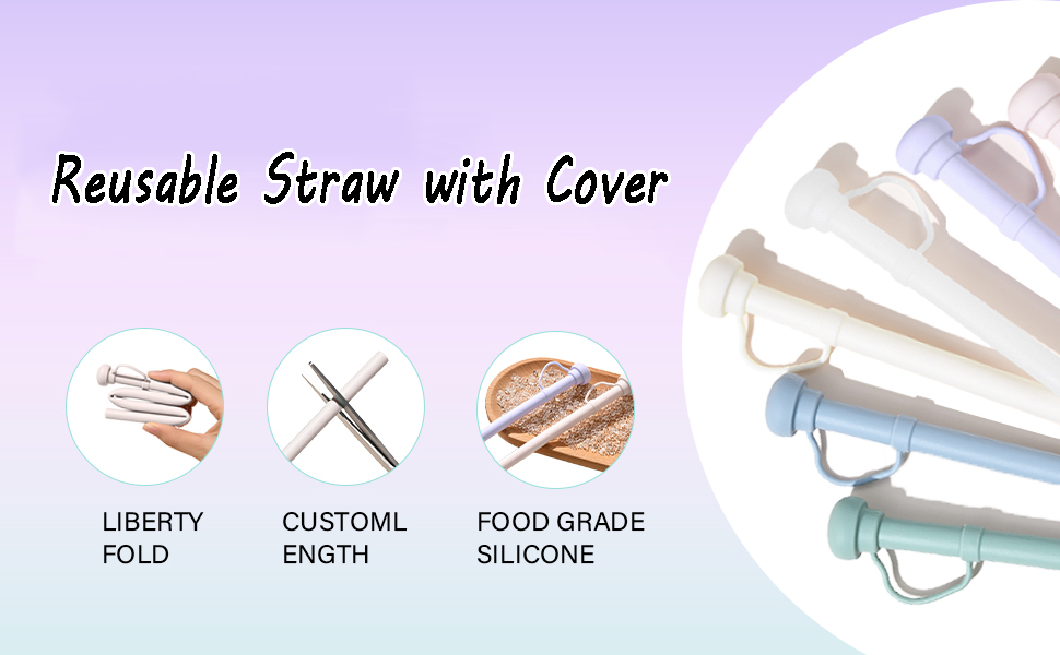 Replacement Silicone Straw With Mushroom Straw Cover,10mm Reusable ...