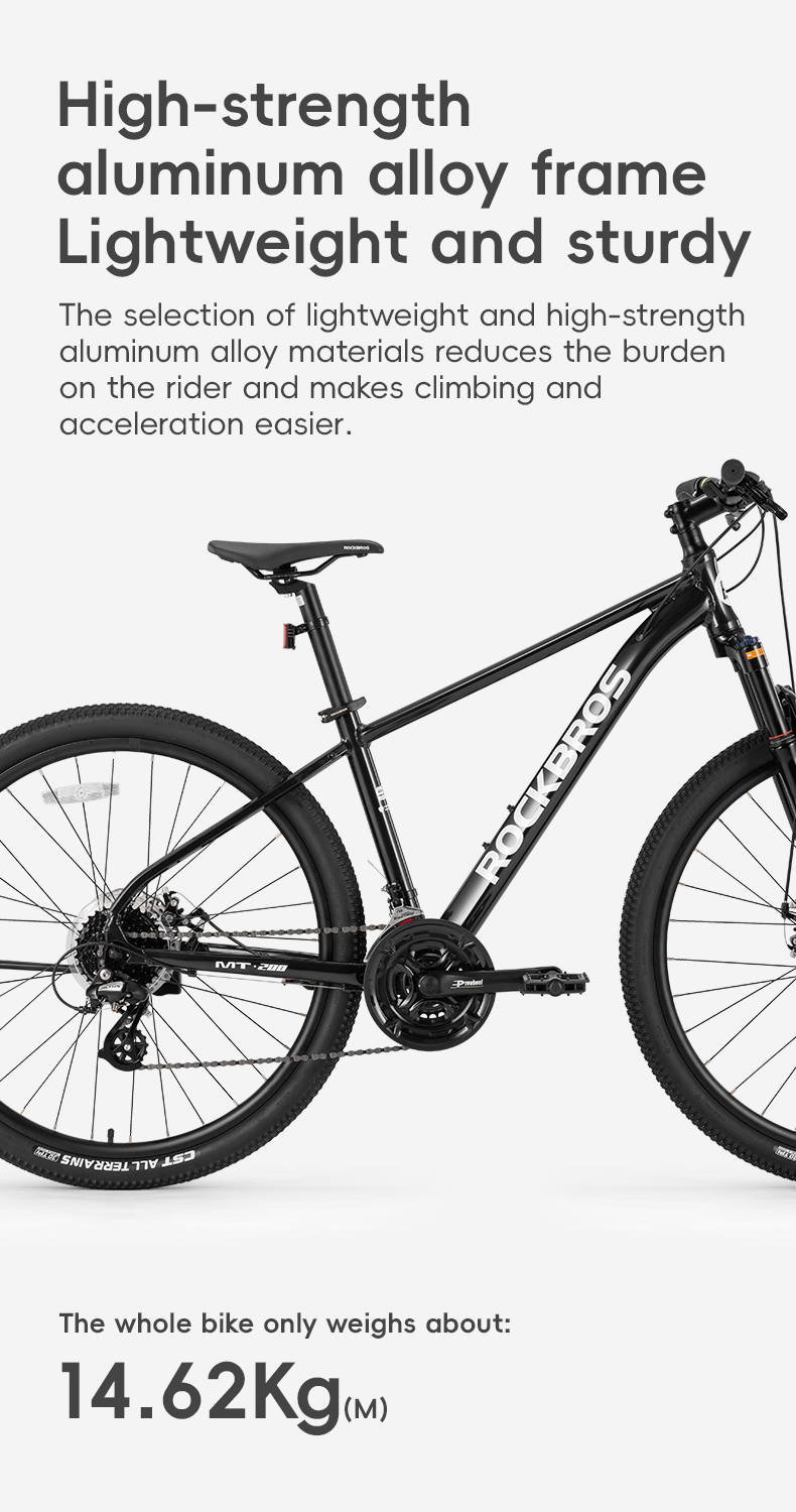 ROCKBROS Mountain Bike 27.5-inch Aluminum Alloy with Internal Cable Routing Disc Brakes 24 ...