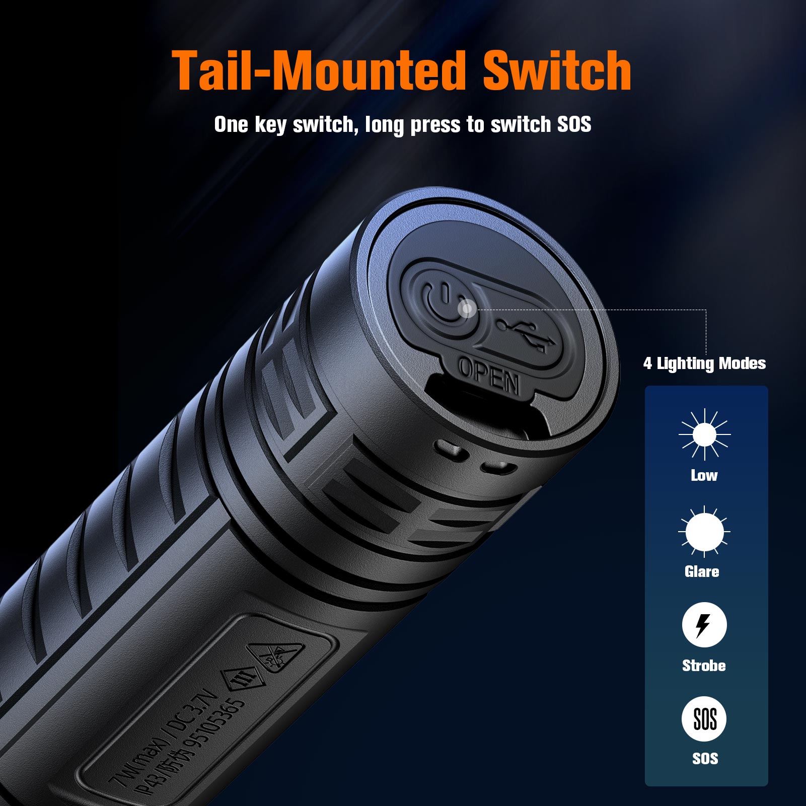 SUPERFIRE S33-X 7W Flashlight Mini LED USB Rechargeable Torch Light Camping Fishing Outdoor ...