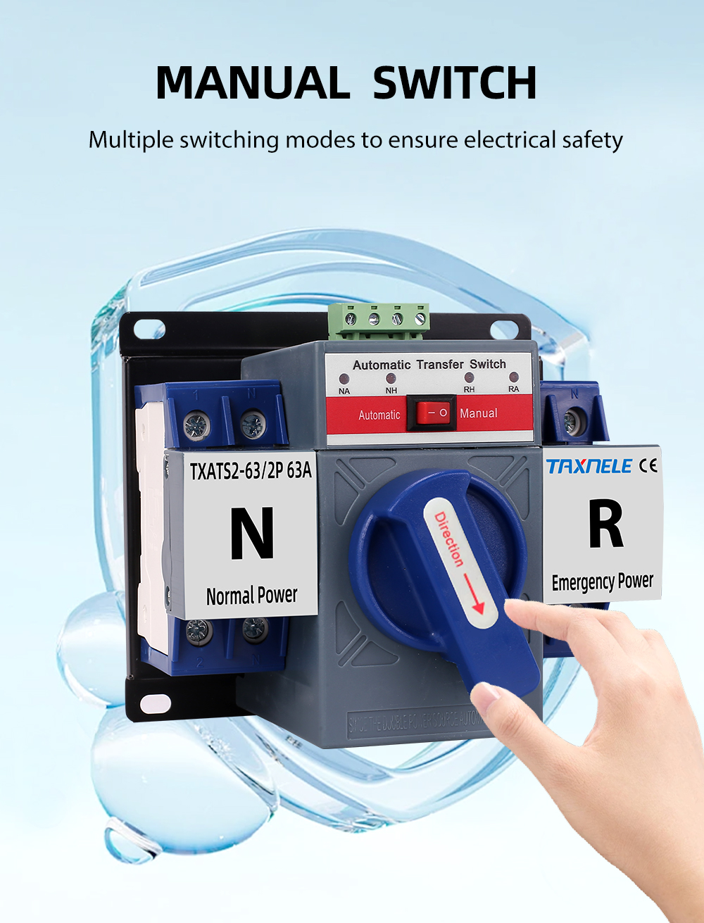 ATS 63A 230V 380V Micro Circuit Breaker Dual Power Automatic transfer switch Auto transfer ...