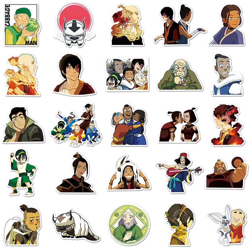 50PCS Animated Avatar The Last Airbender Waterproof Sticker DIY ...