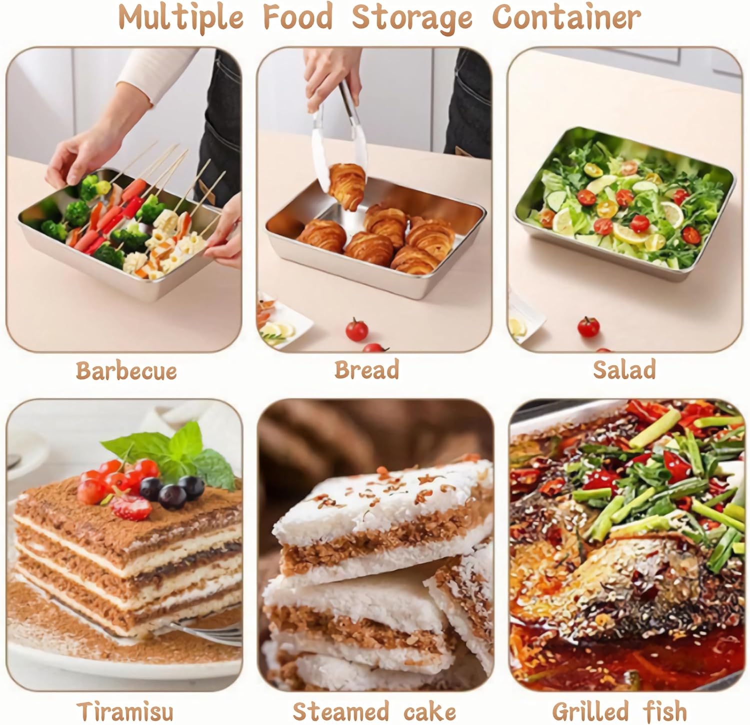 316 Stainless Steel Box Organizer food storage container Fresh Keeping ...