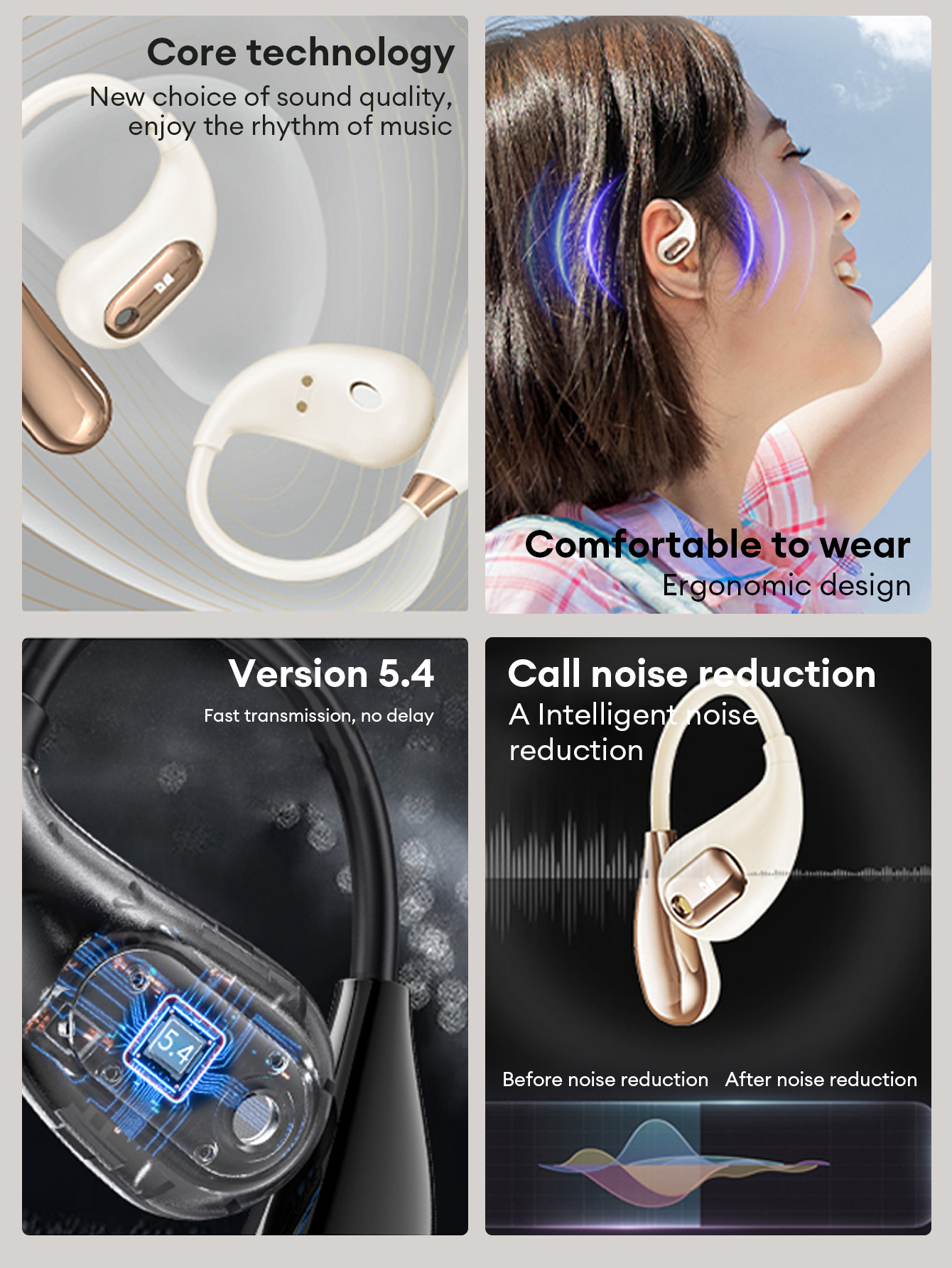 Monster Open Ear AC210 Wireless Earphone Bluetooth 5.4 TWS Sports ...