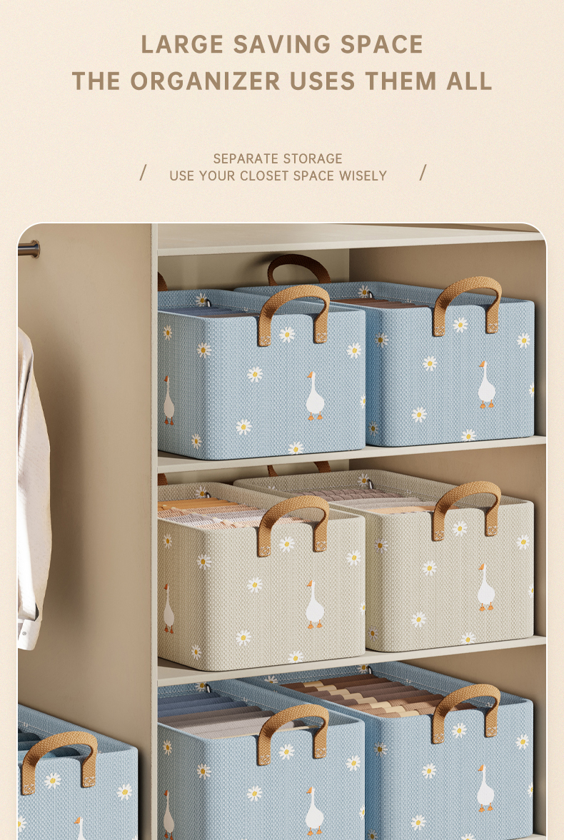 Foldable Clothes and Miscellaneous Items Storage Box with Steel Frame ...