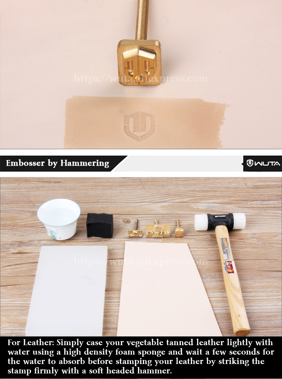 WUTA Custom Embossing Logo Stamp Iron Electric Handle Brass Stamp Seals ...