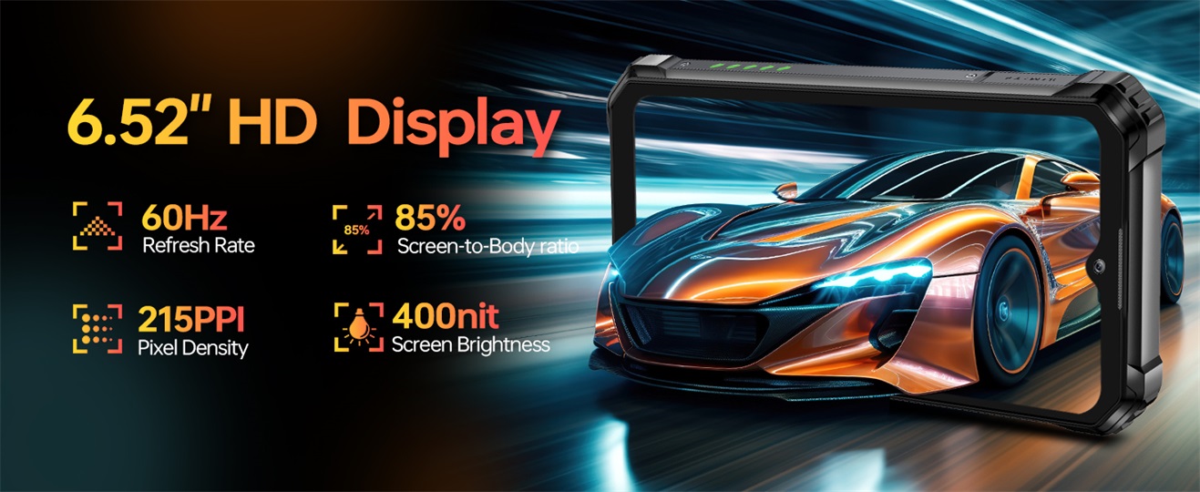 OUKITEL WP28E Android 14 10600mAh 6.52” HD+ Display Mobile 8GB+64GB ...