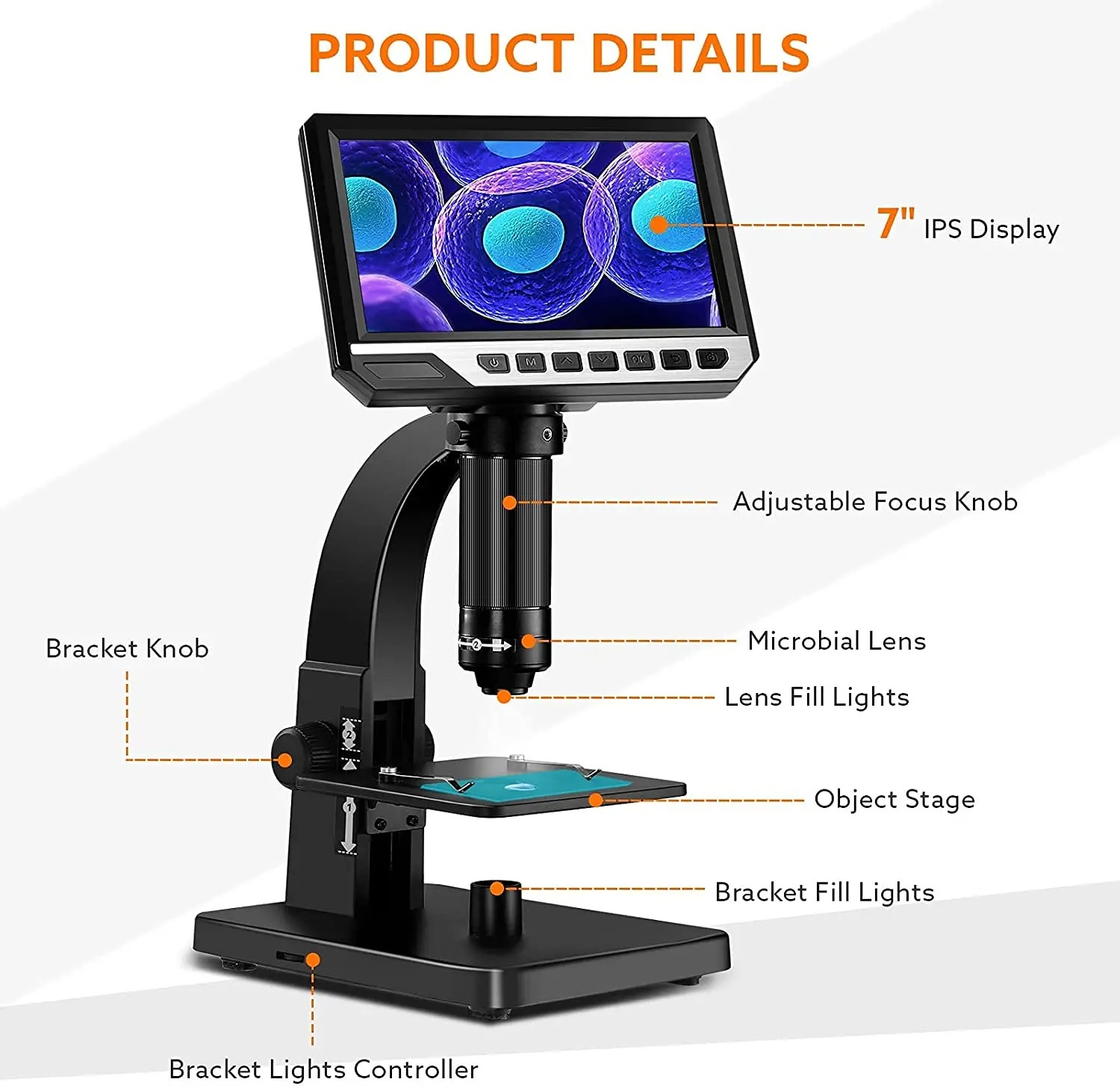 【🔥 cell microscope & High performance🔥】TOMLOV 7" 2000X Digital ...