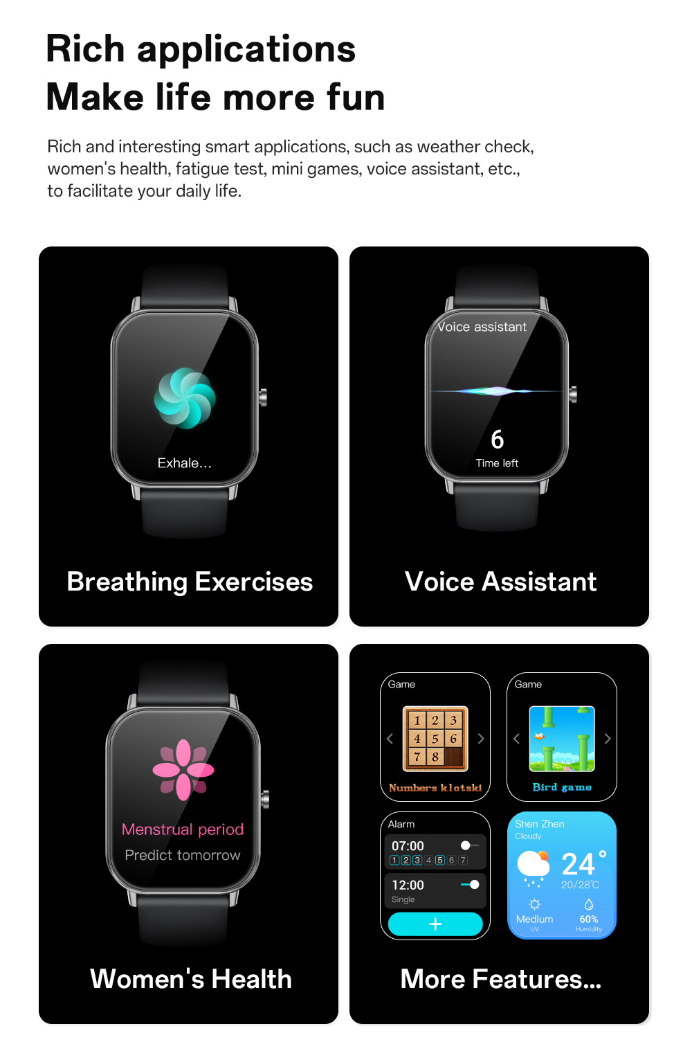 Aolon GTS Ultra Tali Jam Smart Watch Women Running Pace 100+ Sport ...