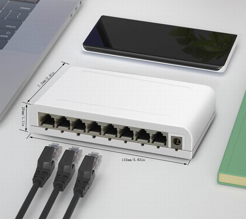 8-Port Gigabit Network Switch - High-Speed 10/100/1000 Mbps Splitter ...