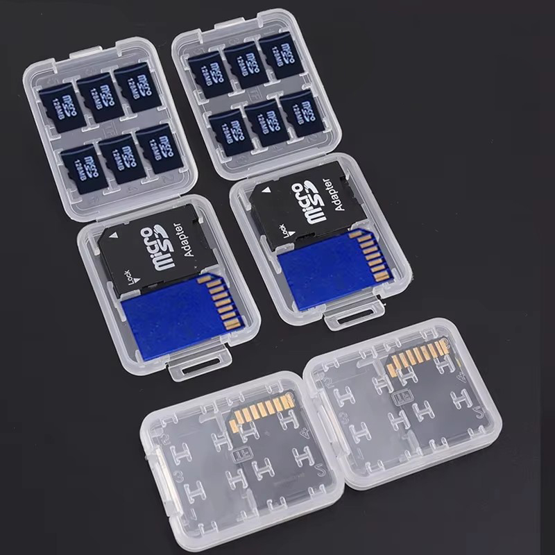 8-in-1 transparent plastic storage card box, suitable for SD SDHC TF MS ...