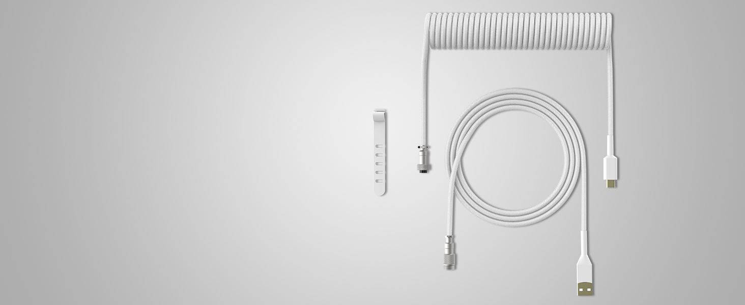 WOMIER Coiled Cable Detachable Aviator Coiled Keyboard Cable Type C to ...