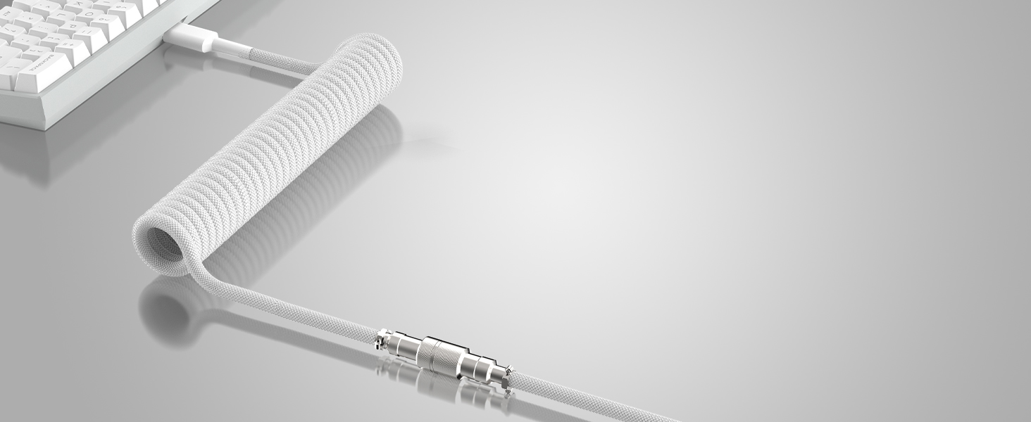WOMIER Coiled Cable Detachable Aviator Coiled Keyboard Cable Type C to ...
