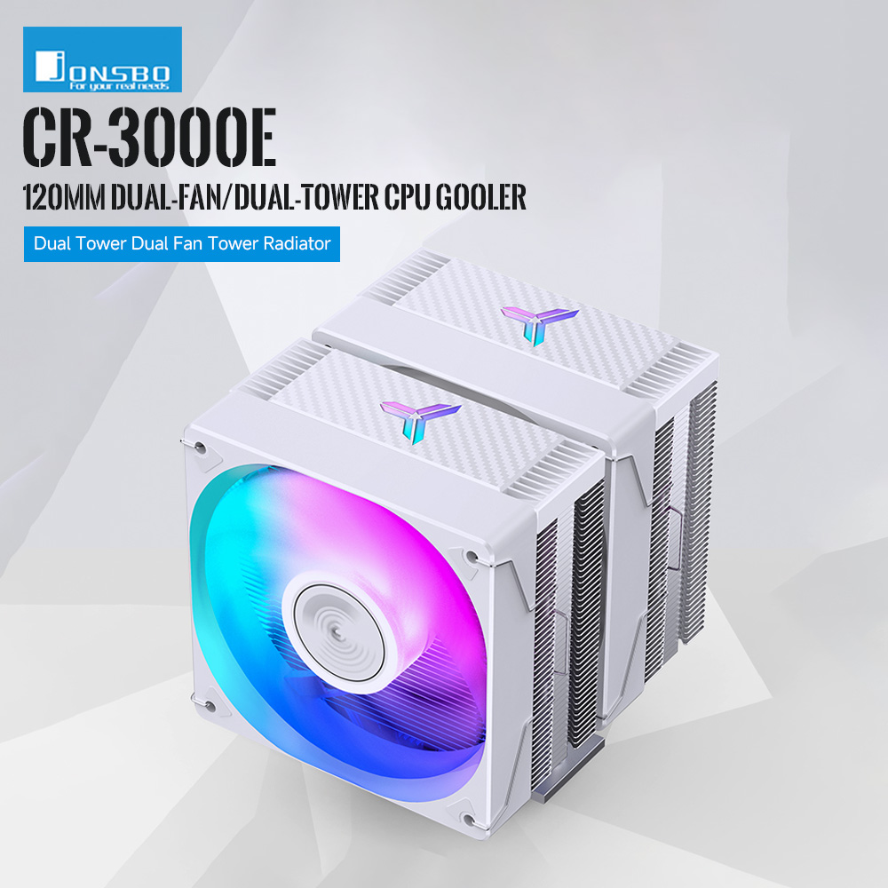Jonsbo CR-3000E CPU Cooler Black / White Color Auto 6 Heat Pipes Dual ...