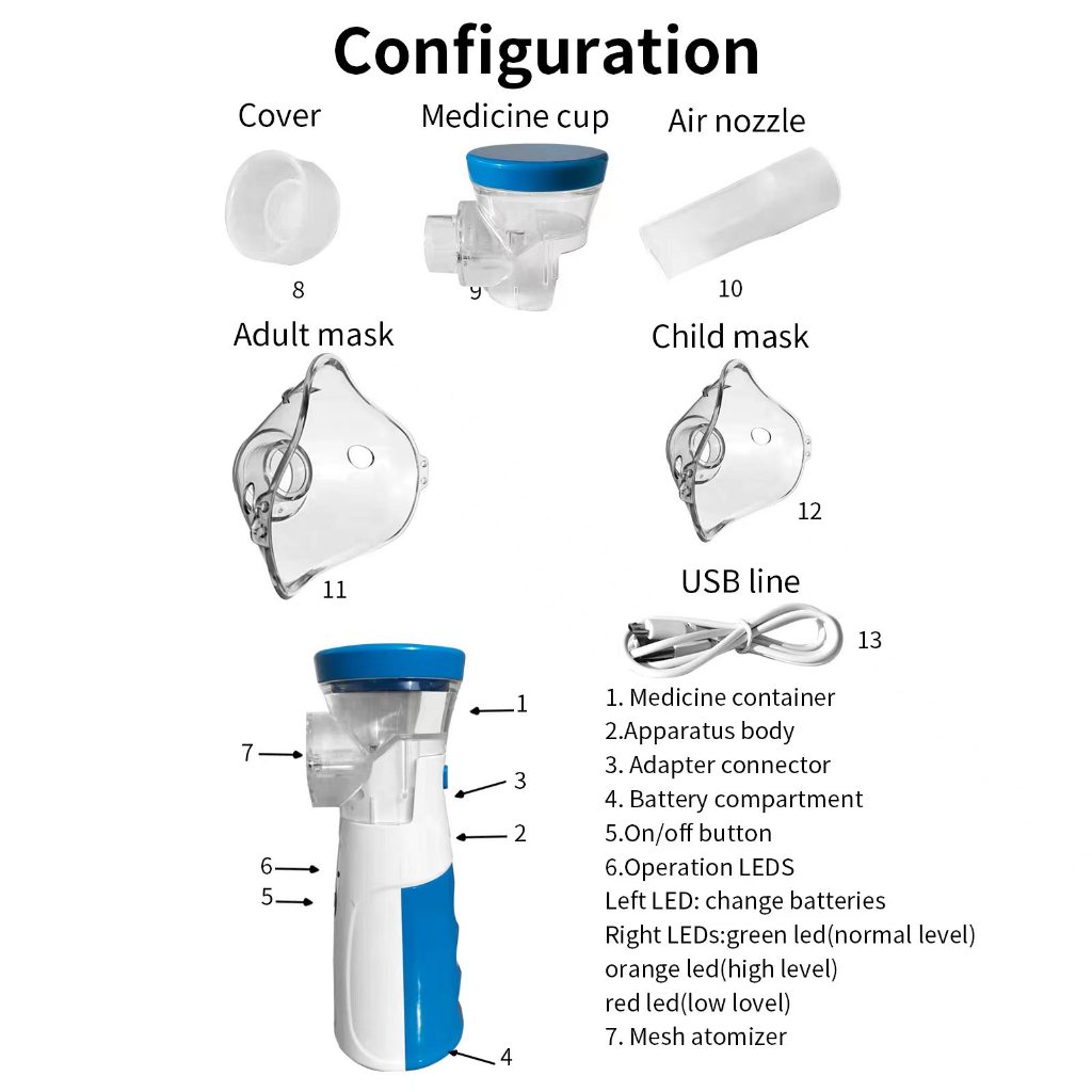 【Malay stock】 Ultrasonic Nebulizer Machine Portable Steam Ventoline ...