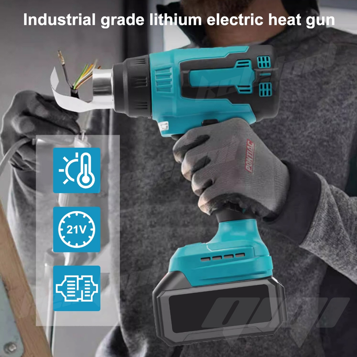 2500W Cordless Heavy Duty Handheld High Temperature Hot Air Heat Gun ...
