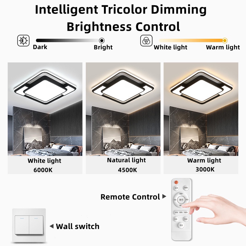Tricolor LED Ceiling Light Modern Lighting Home Decor Ceiling Light ...