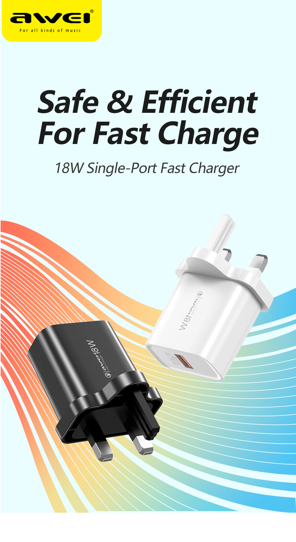 Awei PD59 18W Fast Charger For phone 15 USB Charger Power Adapter ...