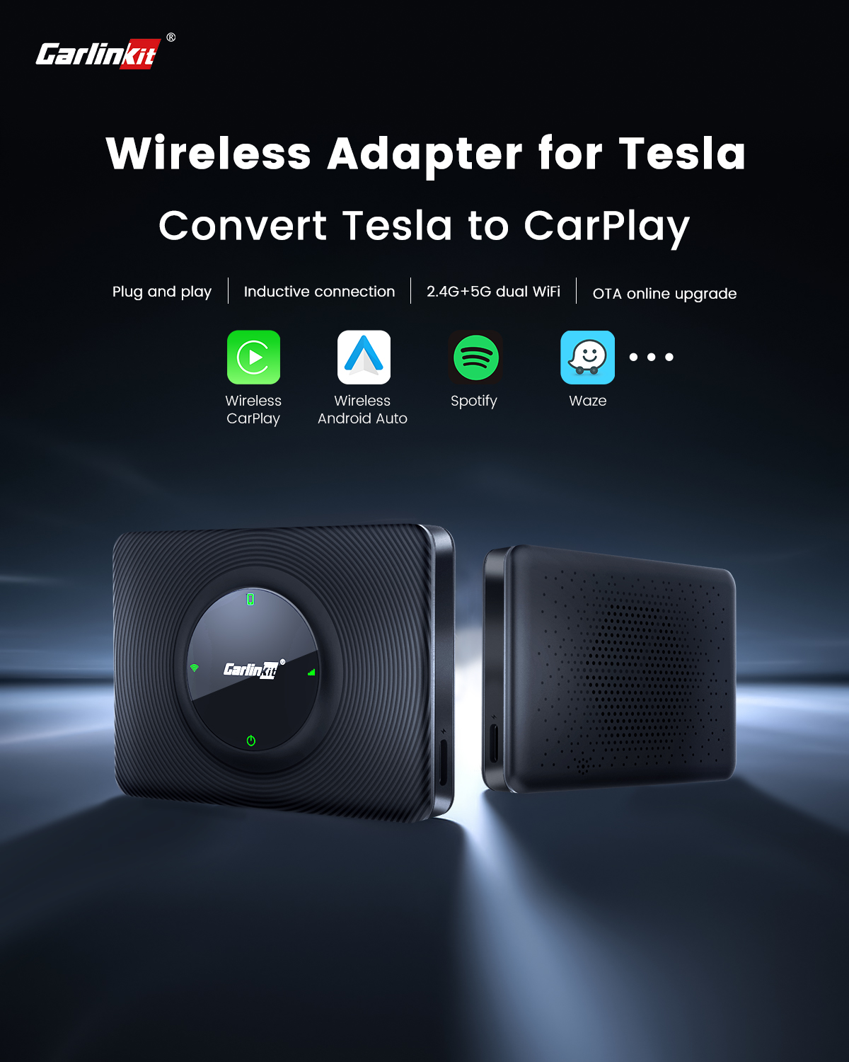 CarlinKit Convert Tesla To Wireless CarPlay Android Auto Support Siri ...