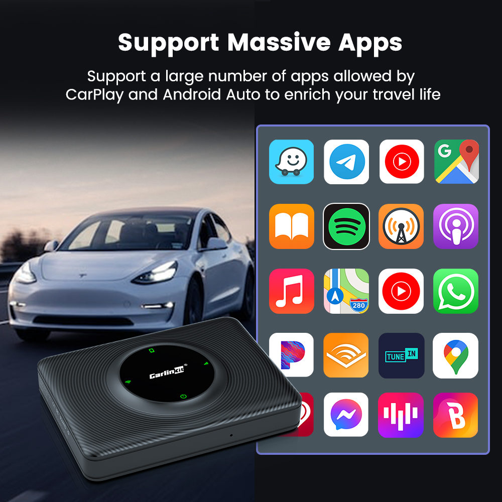 CarlinKit Convert Tesla To Wireless CarPlay Android Auto Support Siri ...
