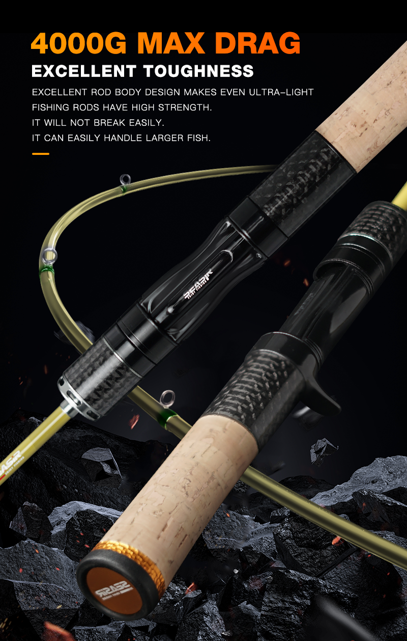 SEASIR Silent Stream Ejection BFS 4 Sections Fihsing Rods Carbon Fiber ...