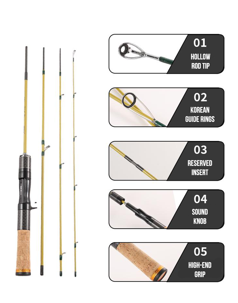 SEASIR Silent Stream Ejection BFS 4 Sections Fihsing Rods Carbon Fiber ...