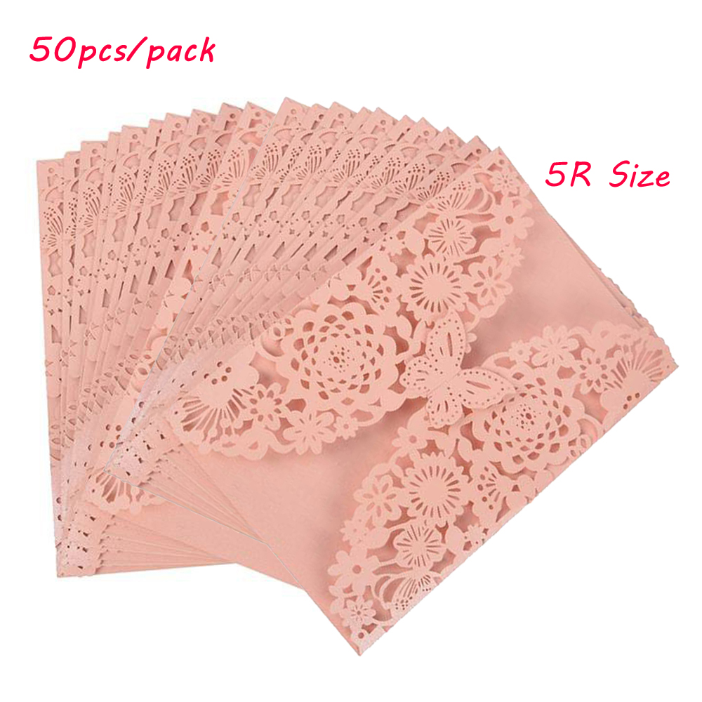 50pcs/pack 5R Size 3D Butterfly Debut Invitation Cards Flower Wedding ...
