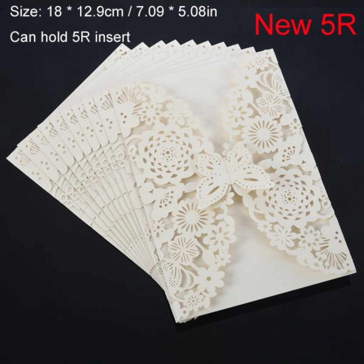 10pcs/pack 3D Butterfly Wedding Invitation Card Romantic Flower Pattern ...