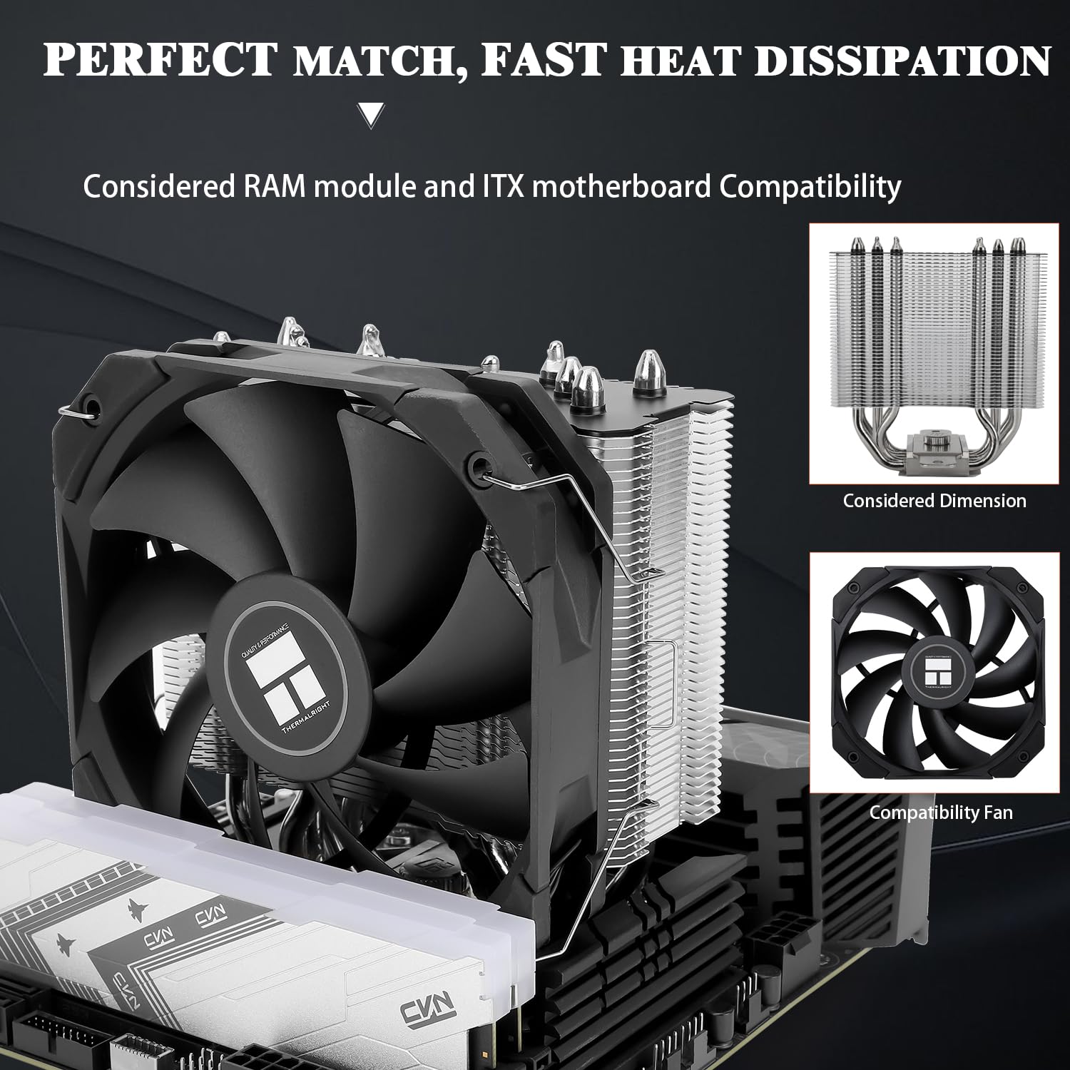 Thermalright AK120 MINI CPU Air Cooler 5 Heat pipes Chassis heat PC ...