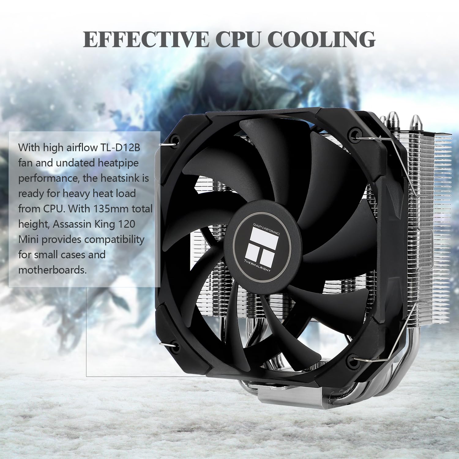 Thermalright AK120 MINI CPU Air Cooler 5 Heat pipes Chassis heat PC ...