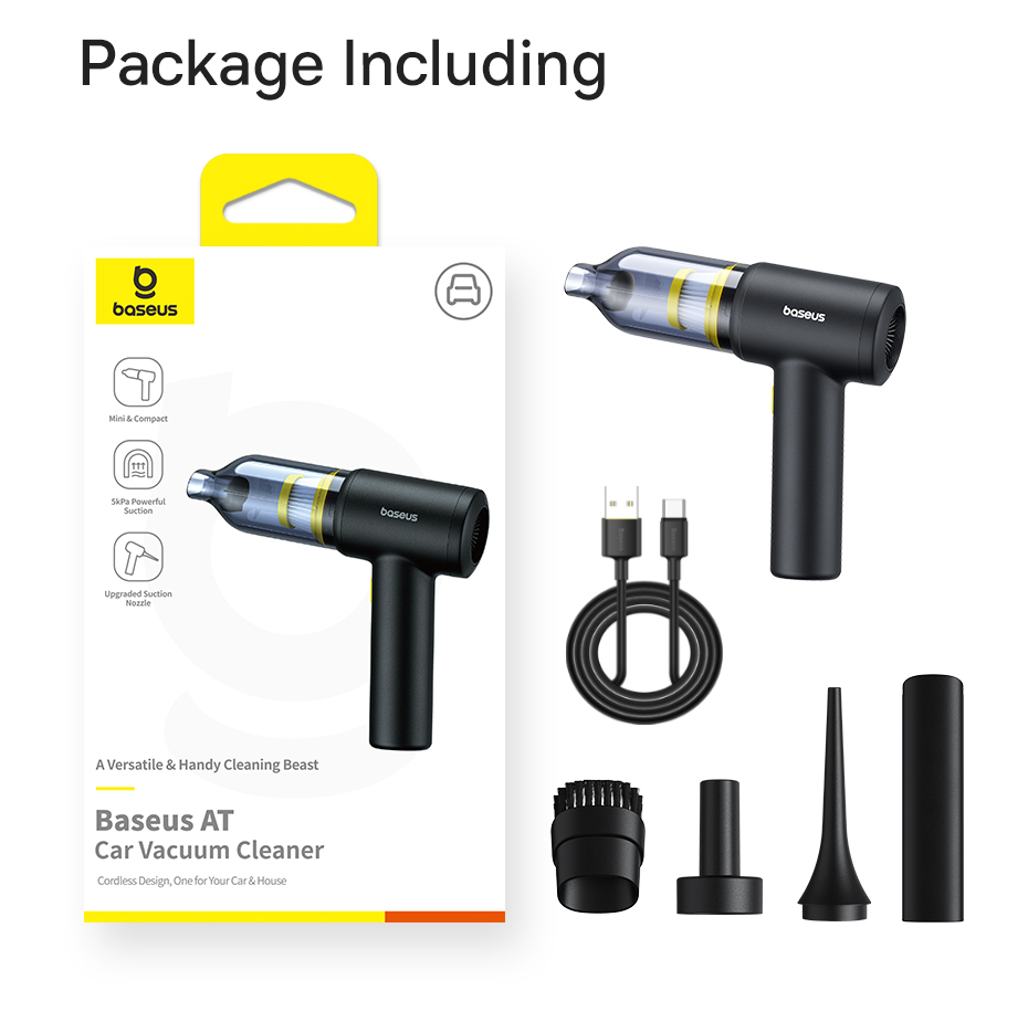 Baseus AT Car Vacuum Cleaner 45W 5000Pa Sweep Dust | Shopee Malaysia