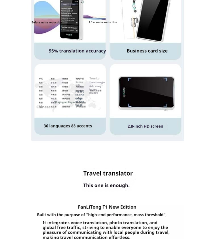 Timekettle T1 MINI Smart Translator Handheld One-click translation ...