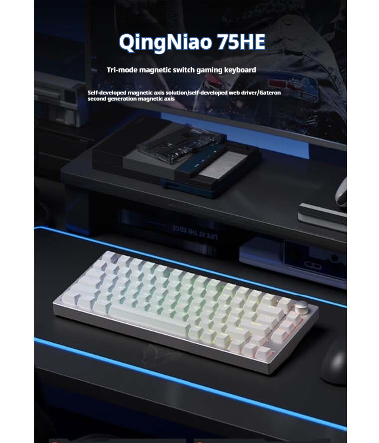 SKN QingNiao 75HE Magnetic axis keyboard Wireless three mode aluminum Tutuo gaming gaming ...