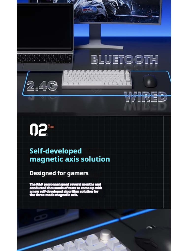 SKN QingNiao 75HE Magnetic axis keyboard Wireless three mode aluminum Tutuo gaming gaming ...