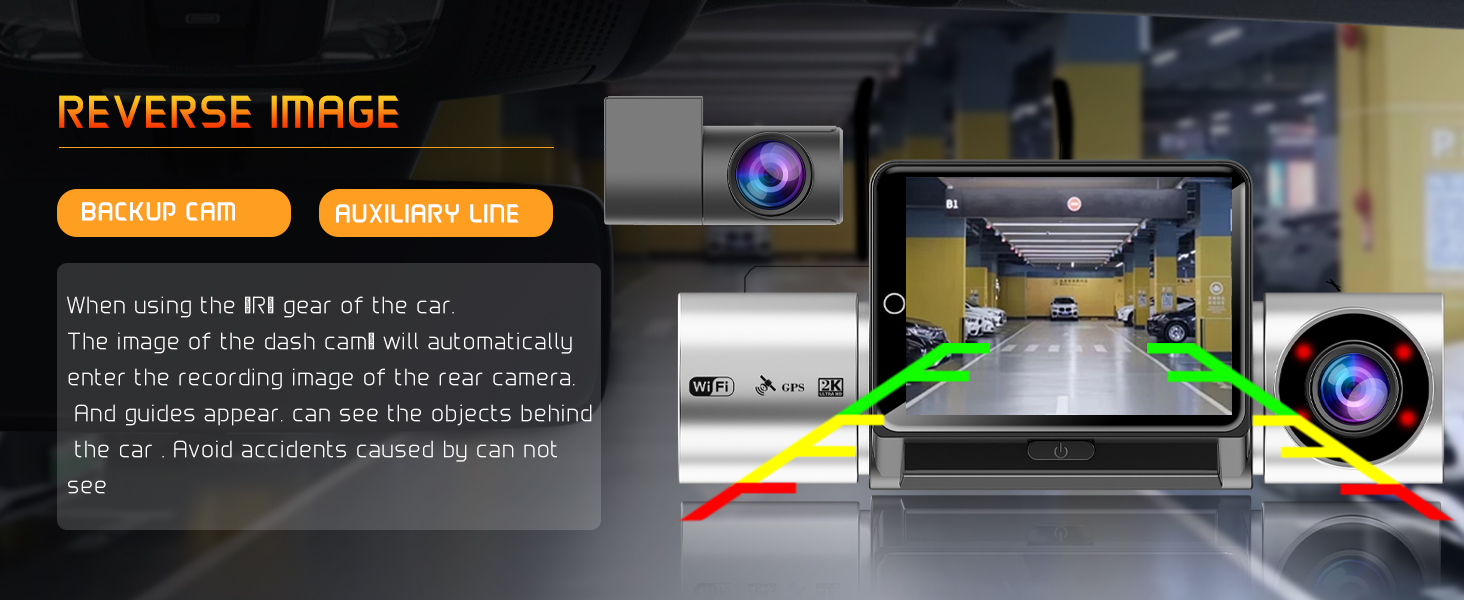 3 channels 2K Car Camera Wifi Gps ADAS dash cam Asawin 2.45" Touch Ips ...