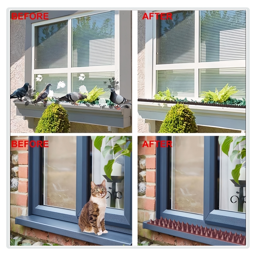 [Mahaba] 12Pcs Anti Bird Spike Bird Repellent Wall Anti Cat Spike Fence ...