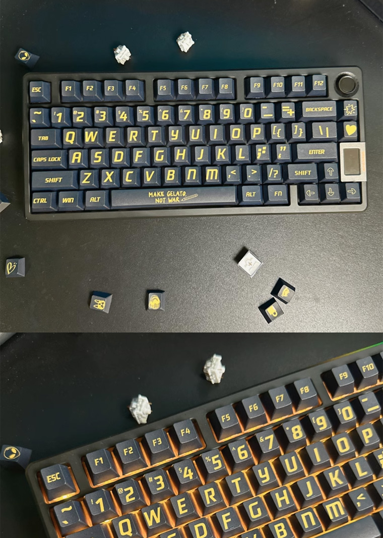 Black Gold Theme Keycaps Original Factory Height Black Storm Keycaps ...