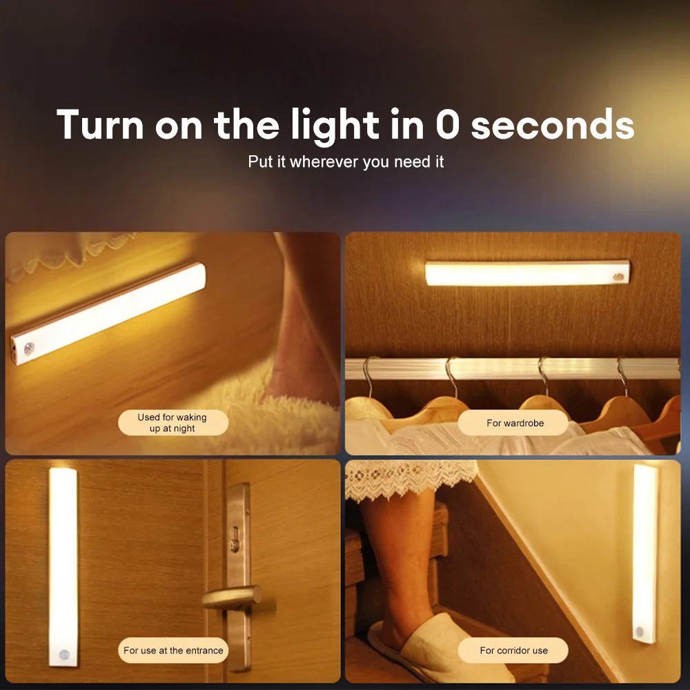 3 Colors Type-C Human Body Induction Lamp Motion Sensor Night Light ...