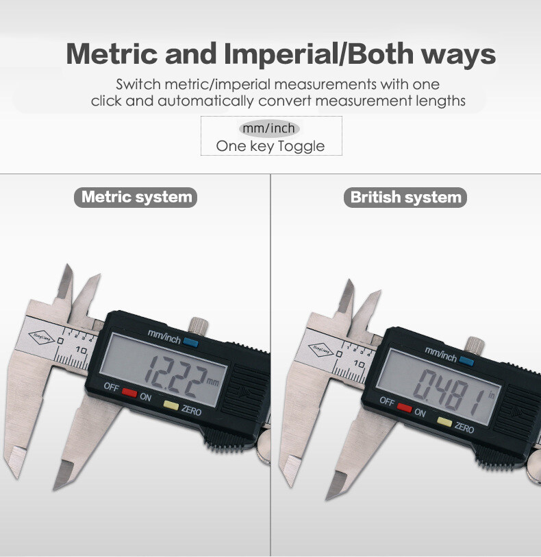 Vernier Caliper 6"(150MM) Steel Digital Caliper High Accuracy ...