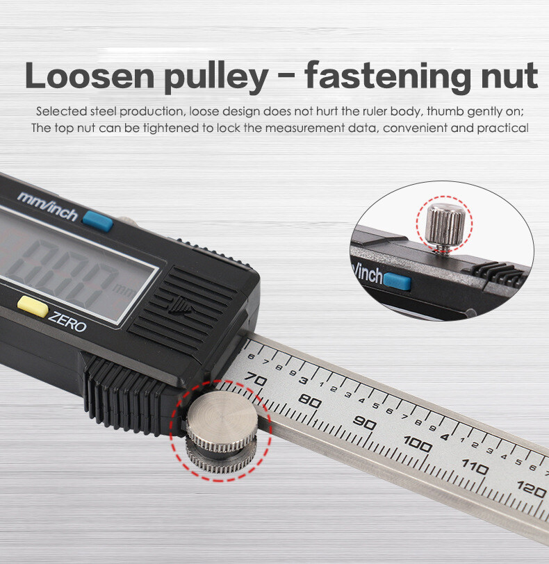Vernier Caliper 6"(150MM) Steel Digital Caliper High Accuracy ...