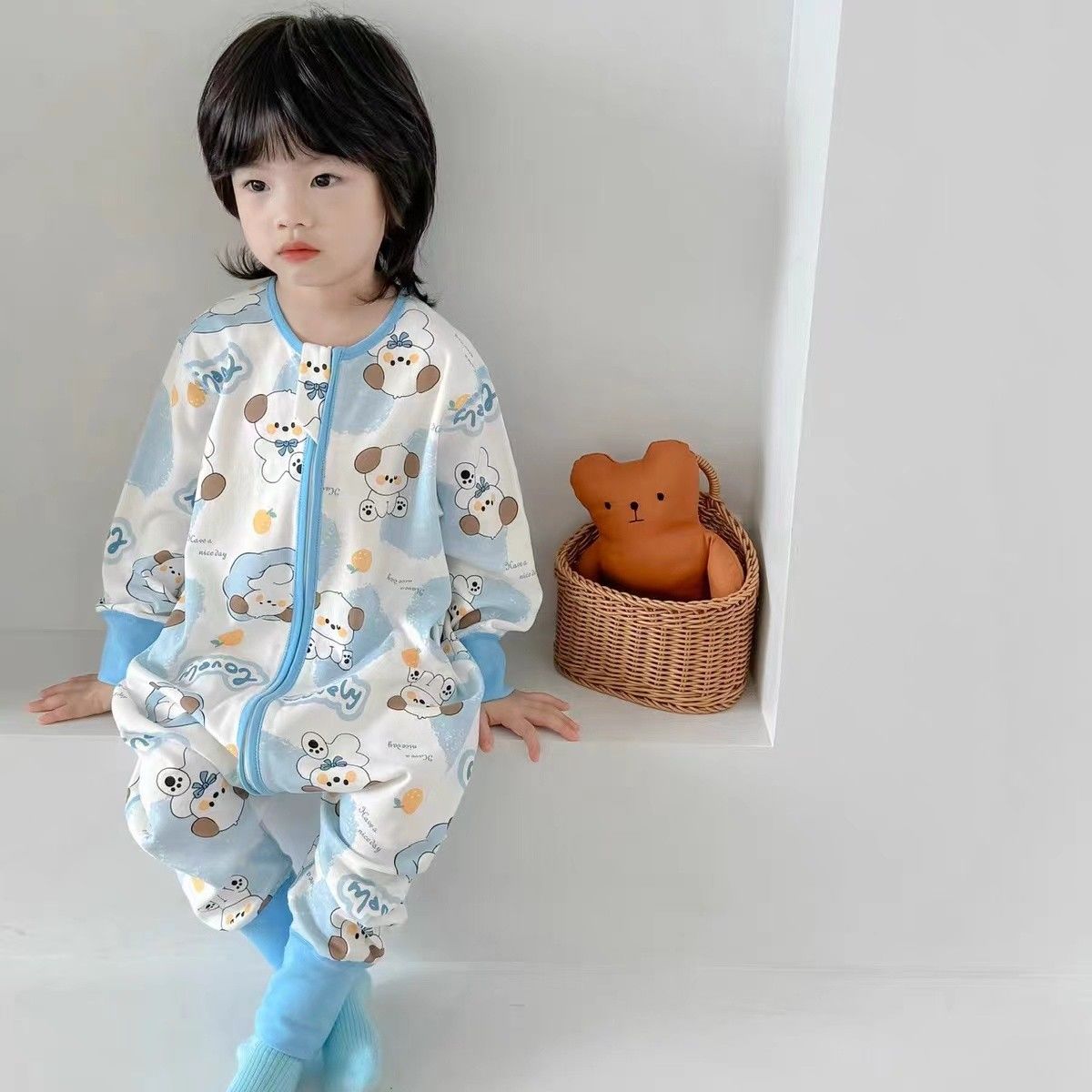 Boys Girls Spring Autumn Cartoon Homewear Autumn Winter German Velvet ...