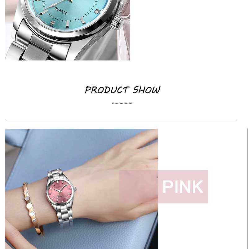 Stylish RUIWAY Women's Quartz Watch: Luxury Rhinestone, Stainless Steel ...