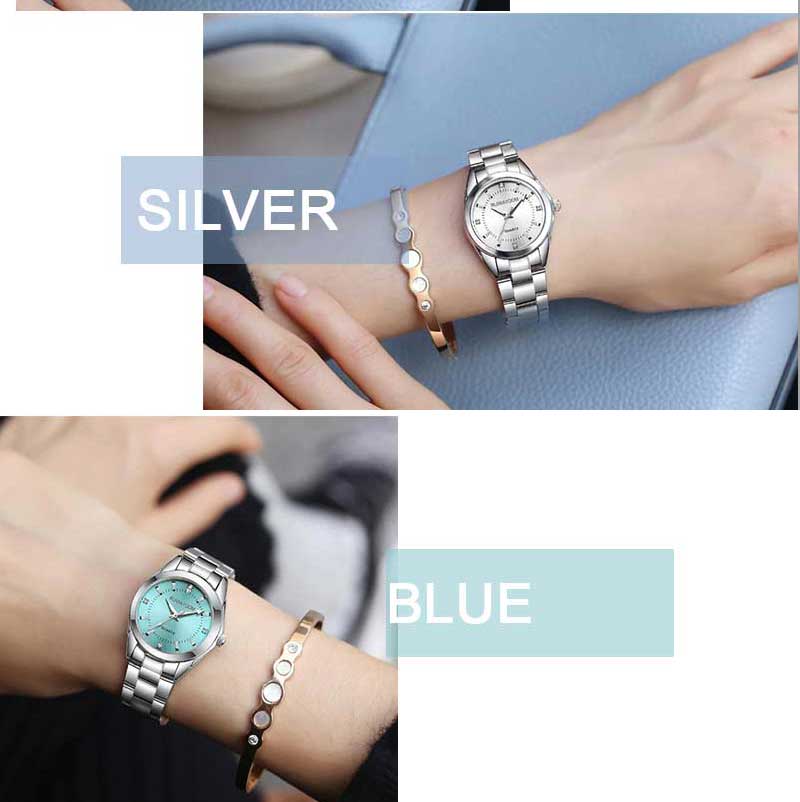 Stylish RUIWAY Women's Quartz Watch: Luxury Rhinestone, Stainless Steel ...