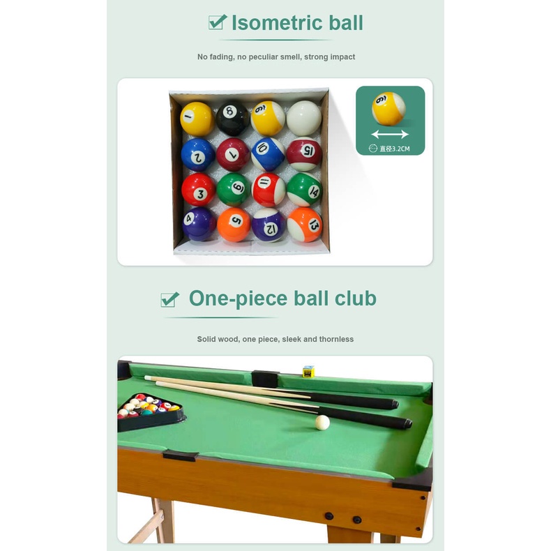 Mini billiard Table for Kids wooden with tall feet pool table set taco ...