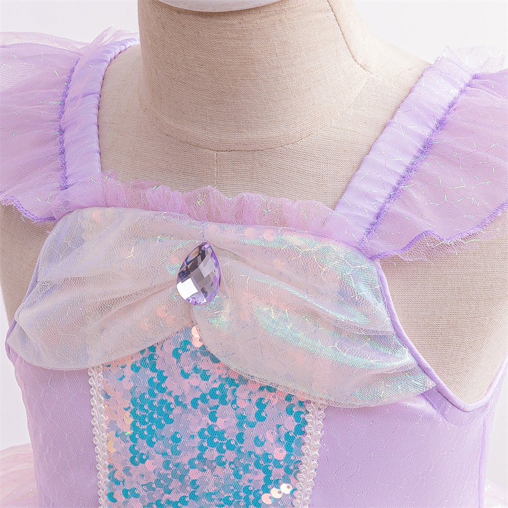 Girls' Mermaid Ariel Princess Dress Sequin Halloween Costume New ...