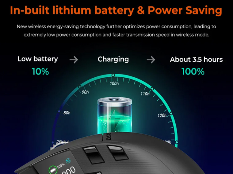 DAREU A980Pro three mode E-sports game wireless mouse, star flash P3395 chip, magnesium alloy ...