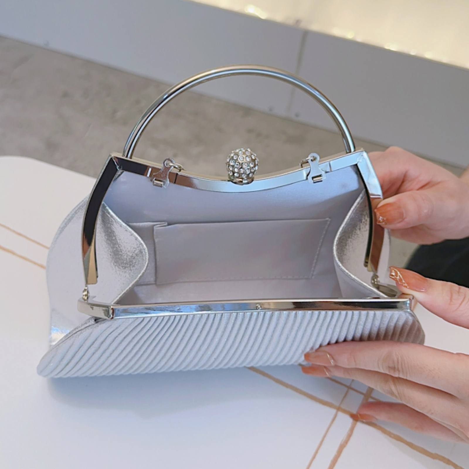 Dinner Clutch Bag Diamond-Studded Golden Small Bag Dress Bag Fashion ...