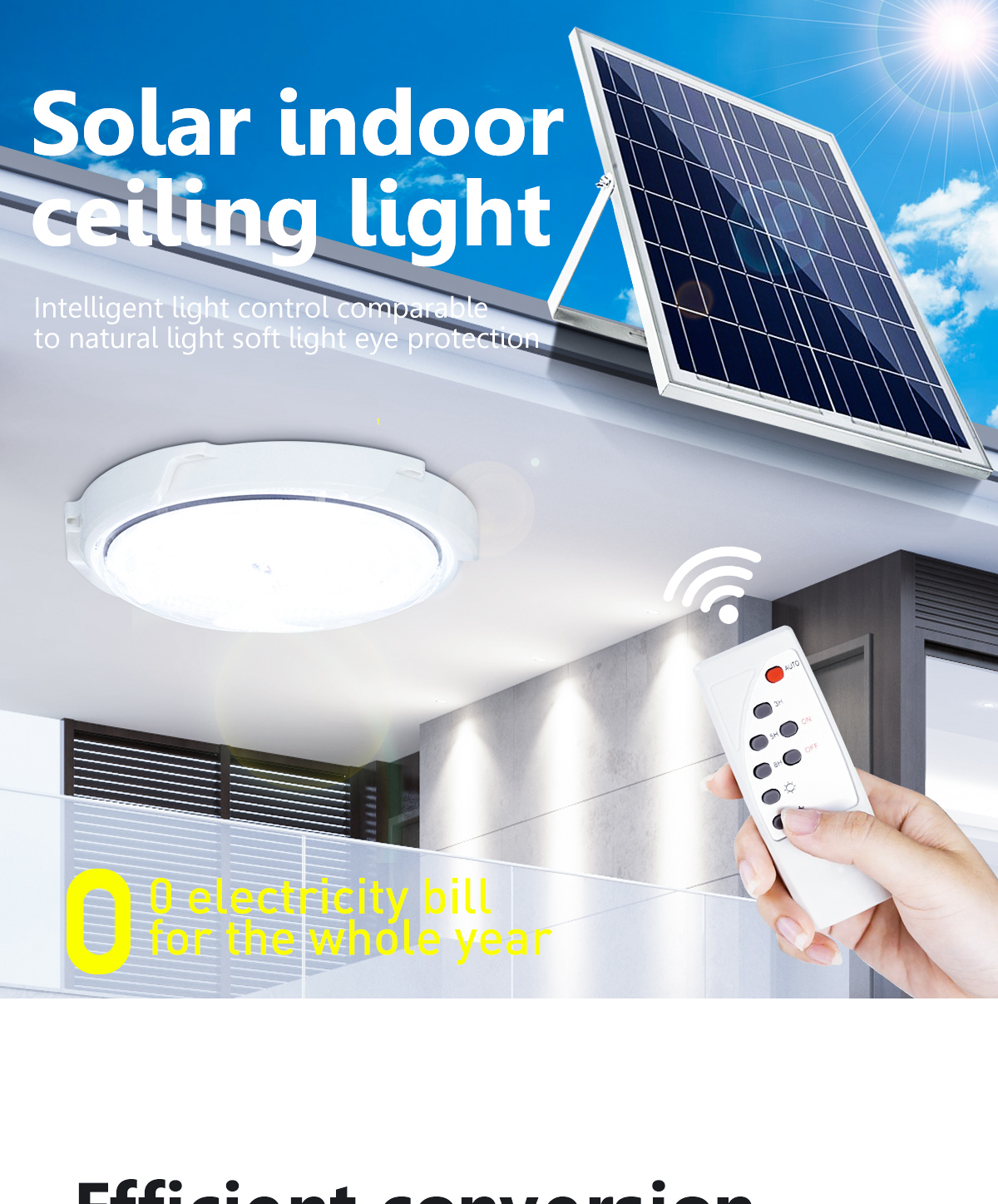 Solar Light Indoor Lamp LED Solar Light Ceiling Bedroom Lamp lampu ...