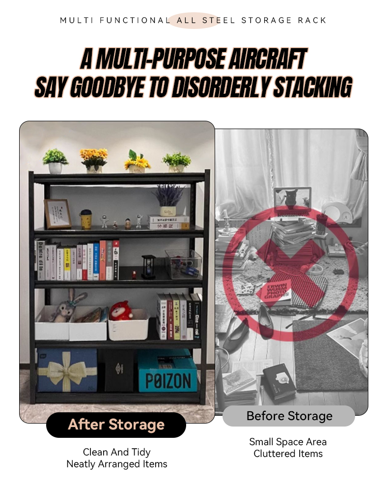 MOOM rak besi bertingkat Metal Rack 60/80/120CM Strong Load-Bearing ...