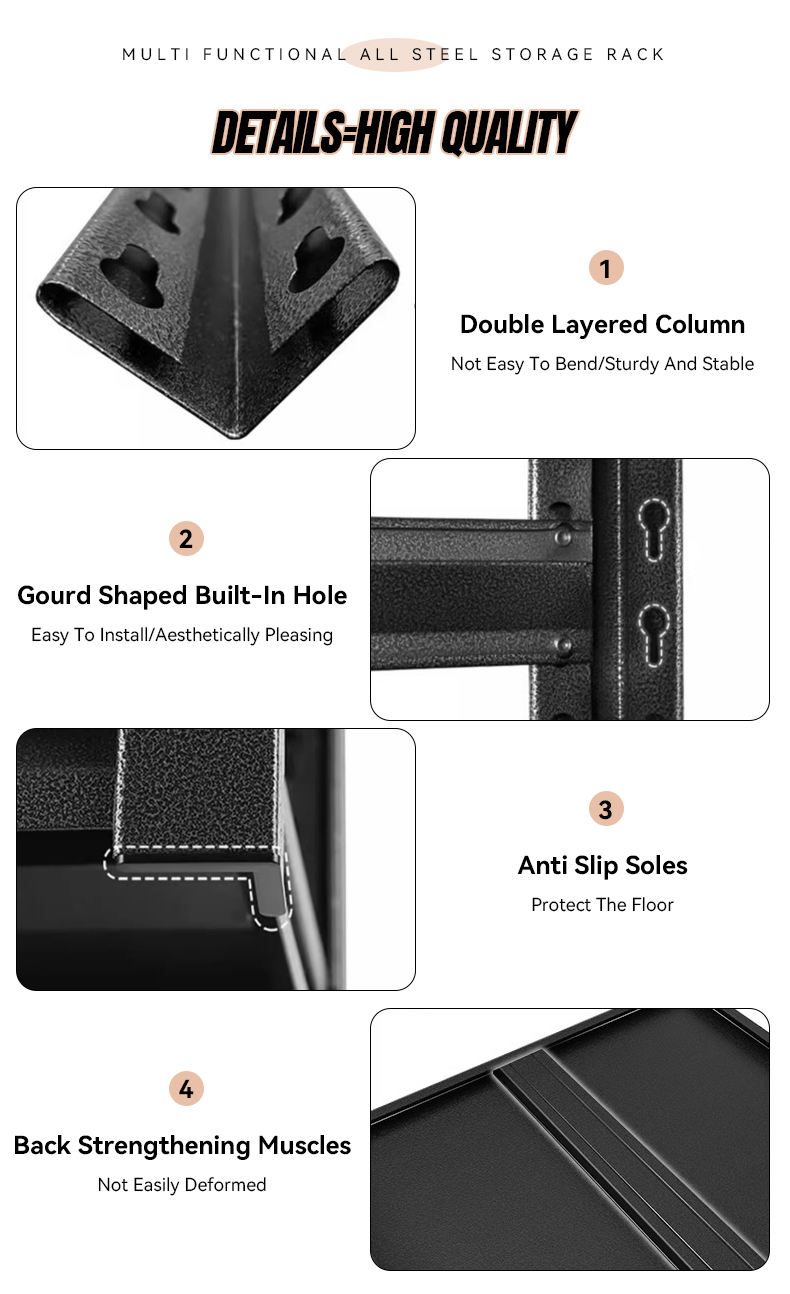 MOOM rak besi bertingkat Metal Rack 60/80/120CM Strong Load-Bearing ...