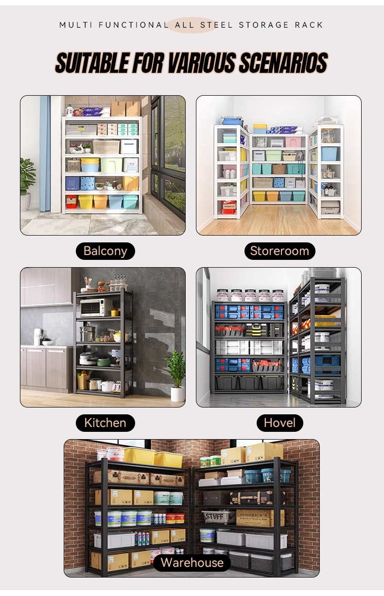 MOOM rak besi bertingkat Metal Rack 60/80/120CM Strong Load-Bearing ...